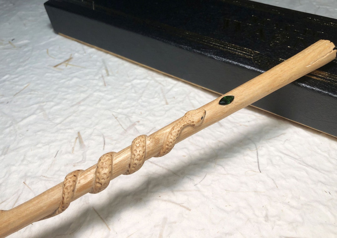 Handmade Snake Wooden Wands, Personalised Crystal Wands, Altar Wand ...
