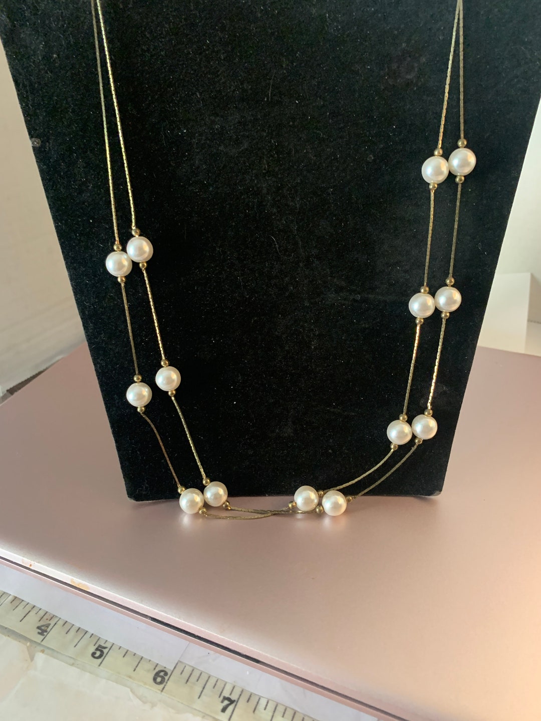 2 STRAND PEARL NECKLACE - Etsy