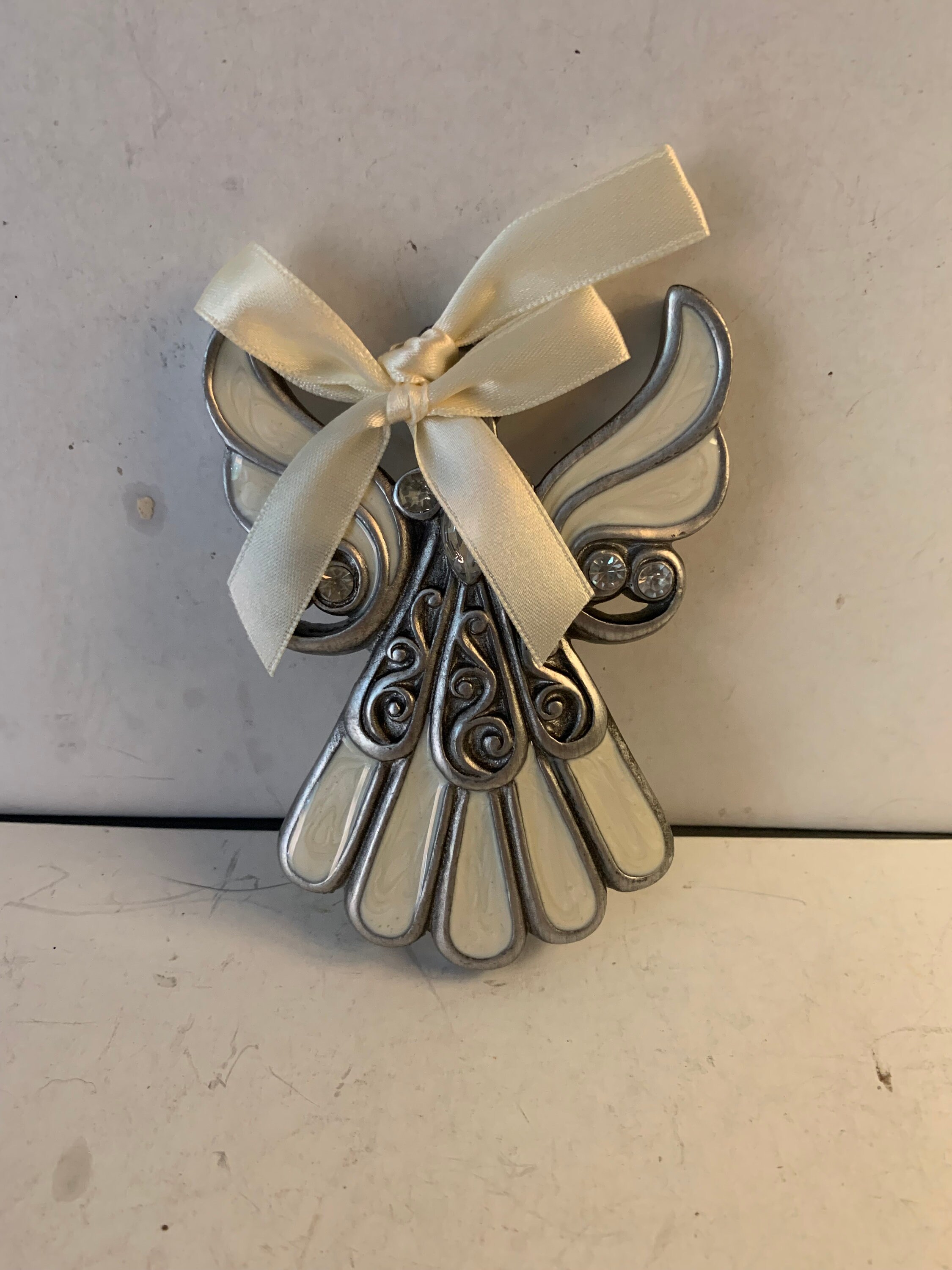 White Enameled Angel Wings - Etsy