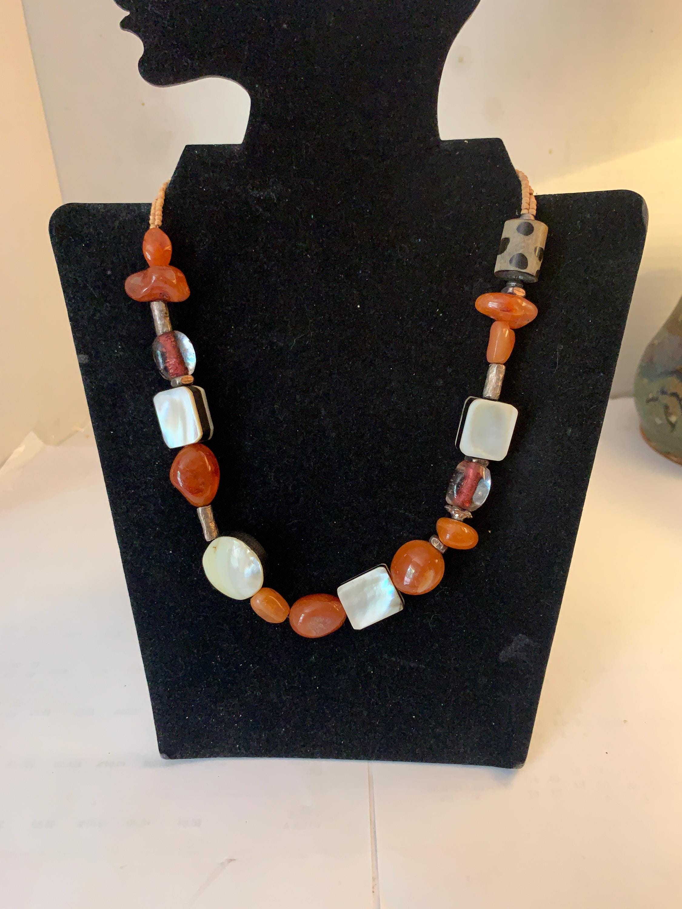 A Collection of Sea Stones/mop Beaded Necklace - Etsy