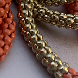 Orange and Gold Tone Snake Skin Necklace - Etsy