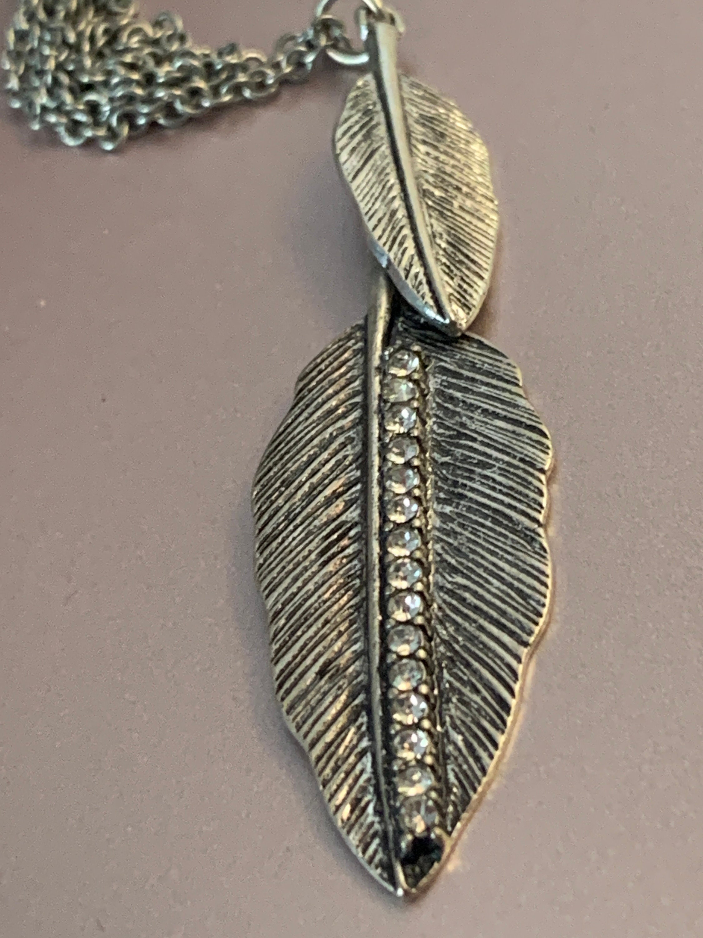 SILVER LEAVES PENDANT - Etsy