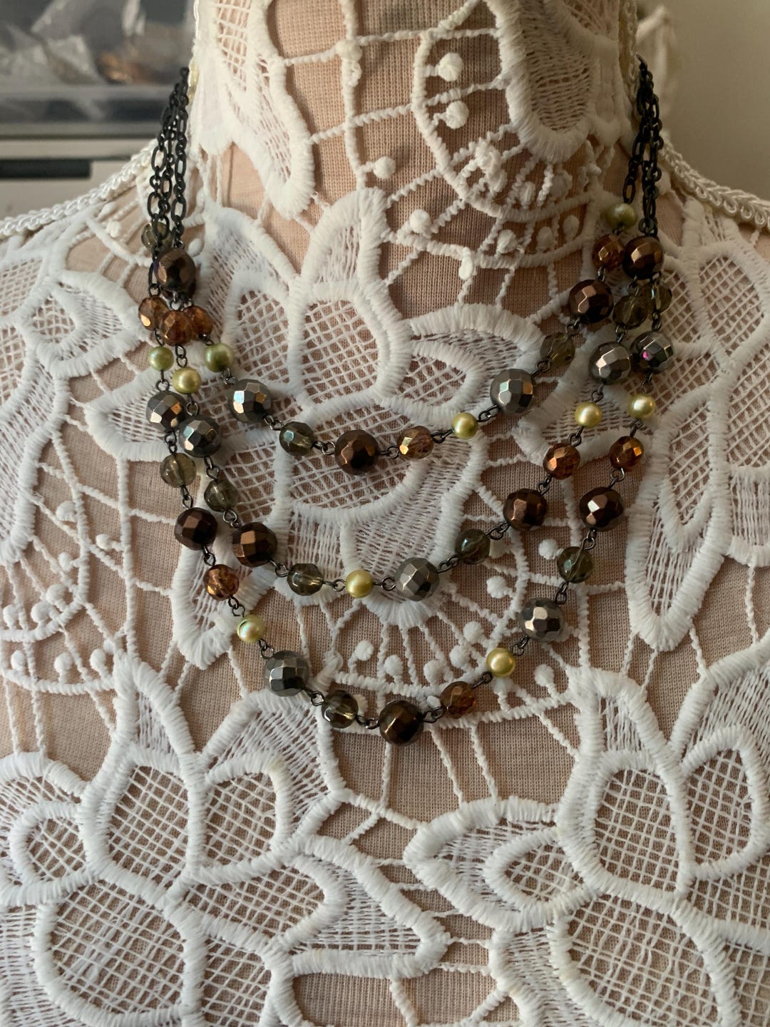 Multi Colored Beaded Necklace - Etsy