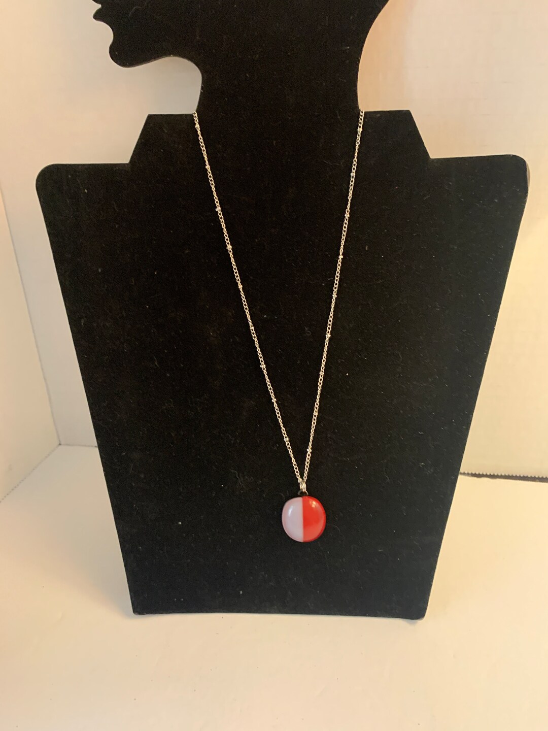 Red & White Acrylic Ball Pendant - Etsy