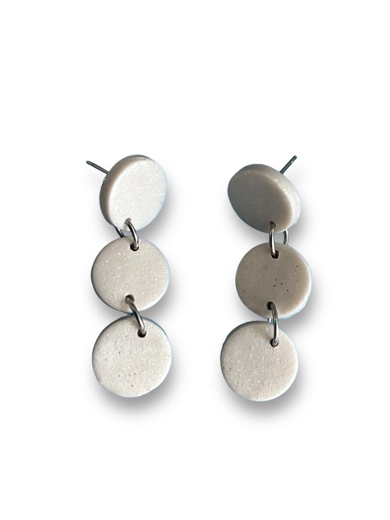 White Subtle Glitter Stainless Steel Gold Post Stud Earrings, Gift for ...