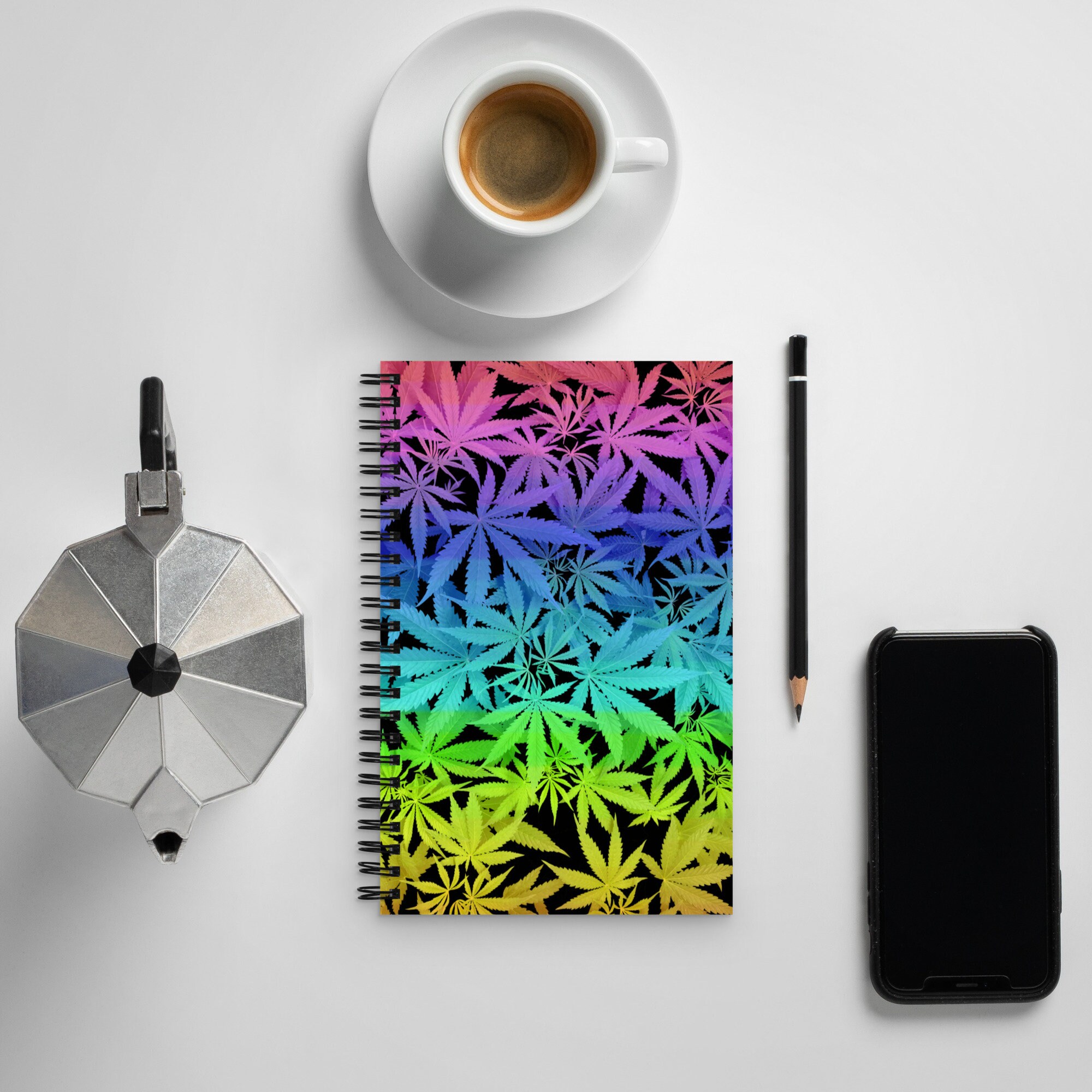 Spiral Notebook Rainbow Weed Theme - Etsy