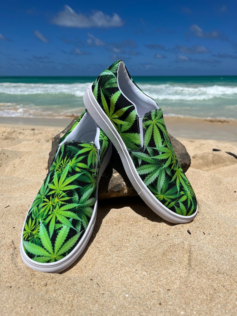 Mens Slip-on Canvas Shoes Marijuana Weed Theme - Etsy