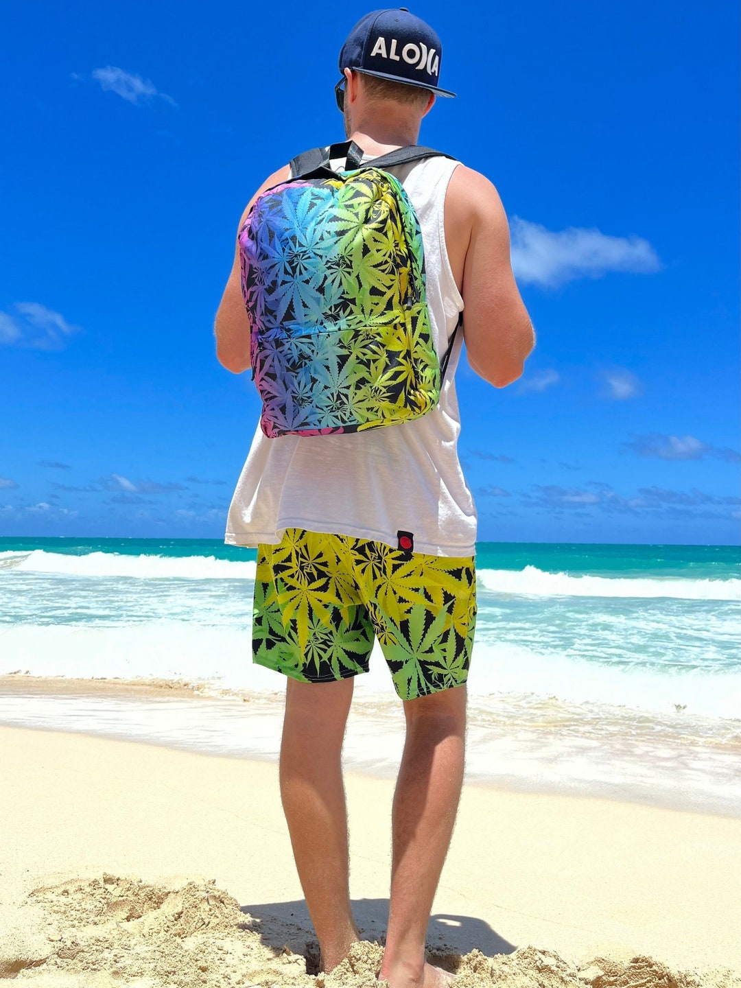 Rainbow Marijuana Backpack Weed Theme - Etsy