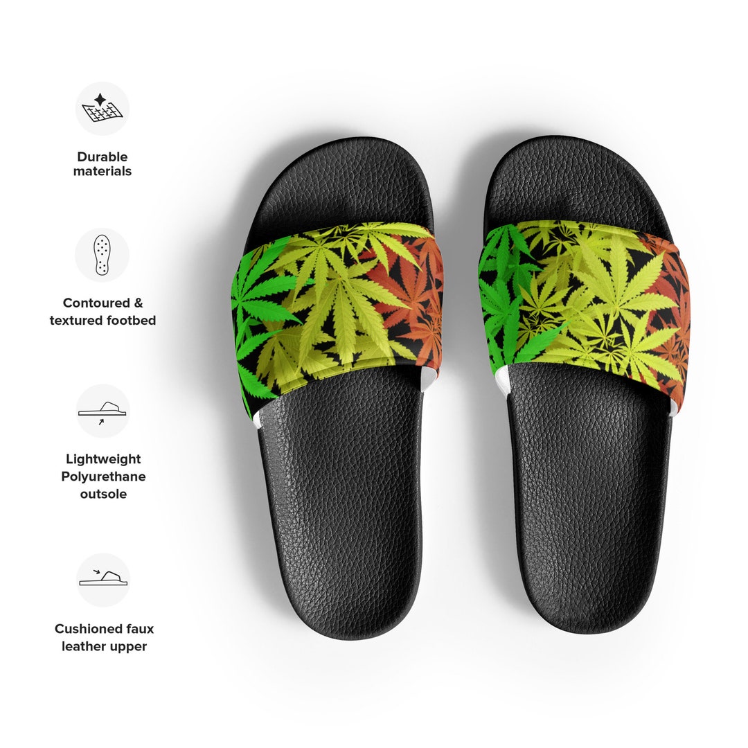 Weed Theme Slipper Slides Slip on Marijuana Sandal (men’s Sizes) - Etsy