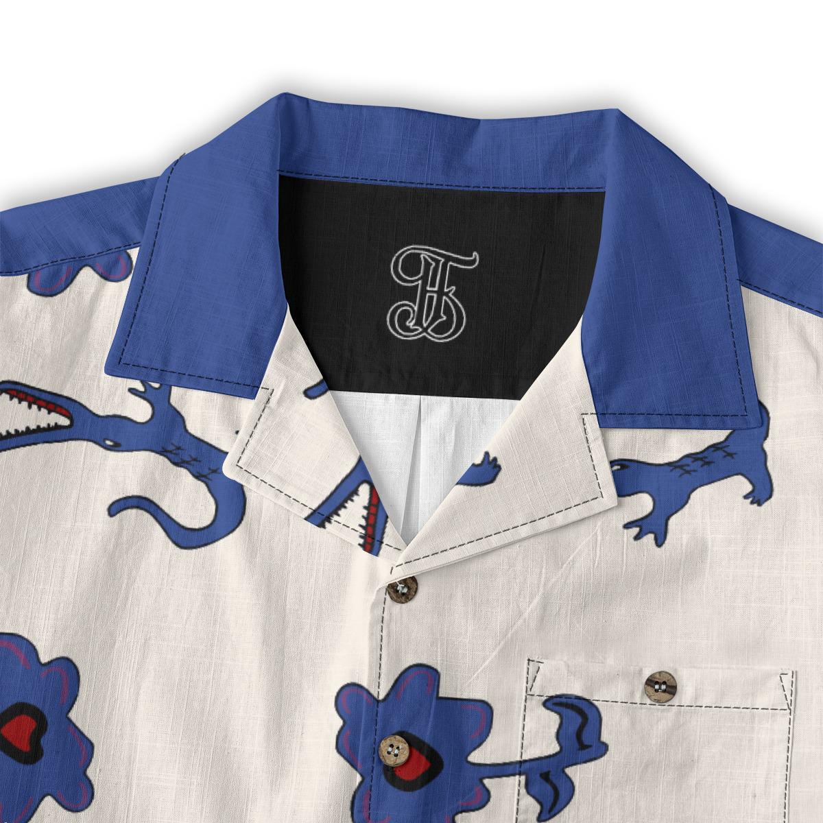 Floral Crocodile Print Camp Shirt - Cotton Button Down - Etsy