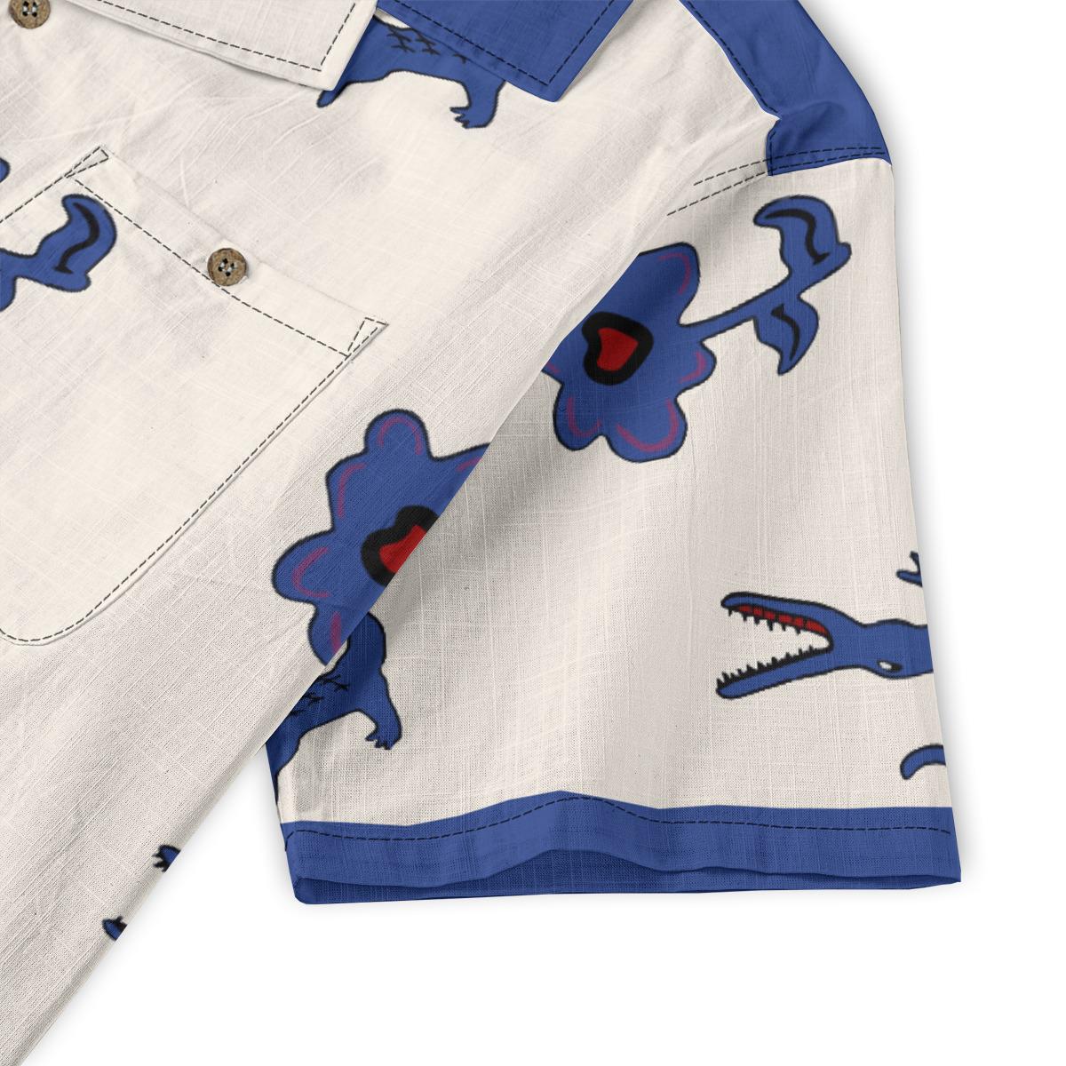 Floral Crocodile Print Camp Shirt - Cotton Button Down - Etsy