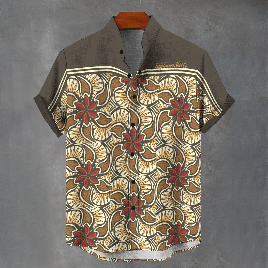 Psychedelic Floral 5 - Artistic Digital Button Down Shirt Abstract ...