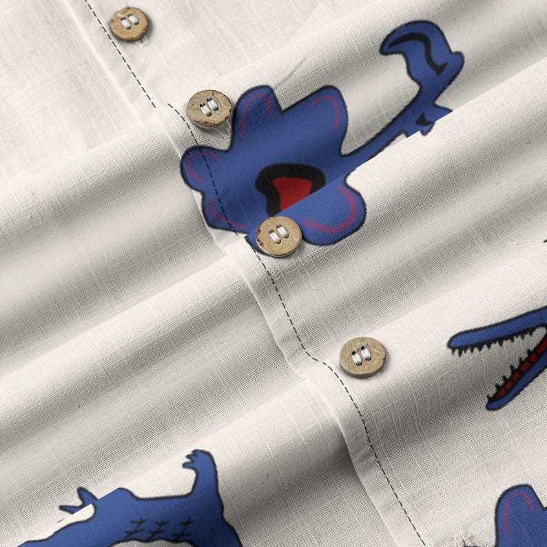 Floral Crocodile Print Camp Shirt - Cotton Button Down - Etsy