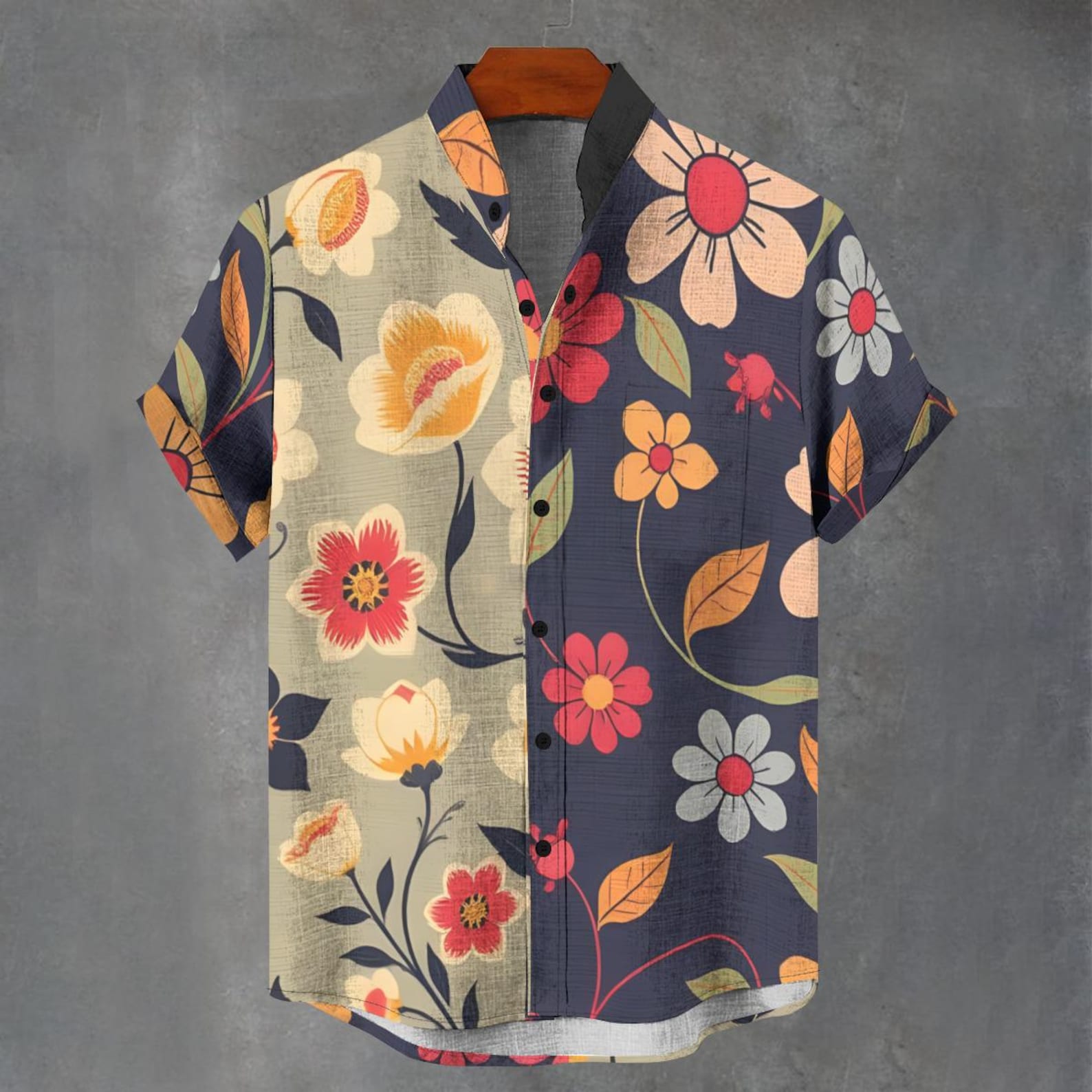 Floral Print Digital Art Party Shirt All Over Flower Print Gift for Him ...