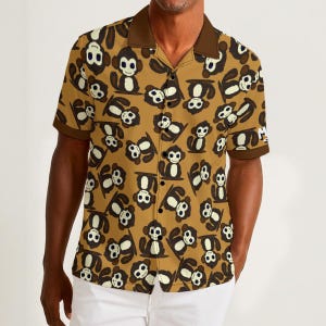 Monkey Print Hawaiian Shirt - Men's Fun Party Button Down - Etsy