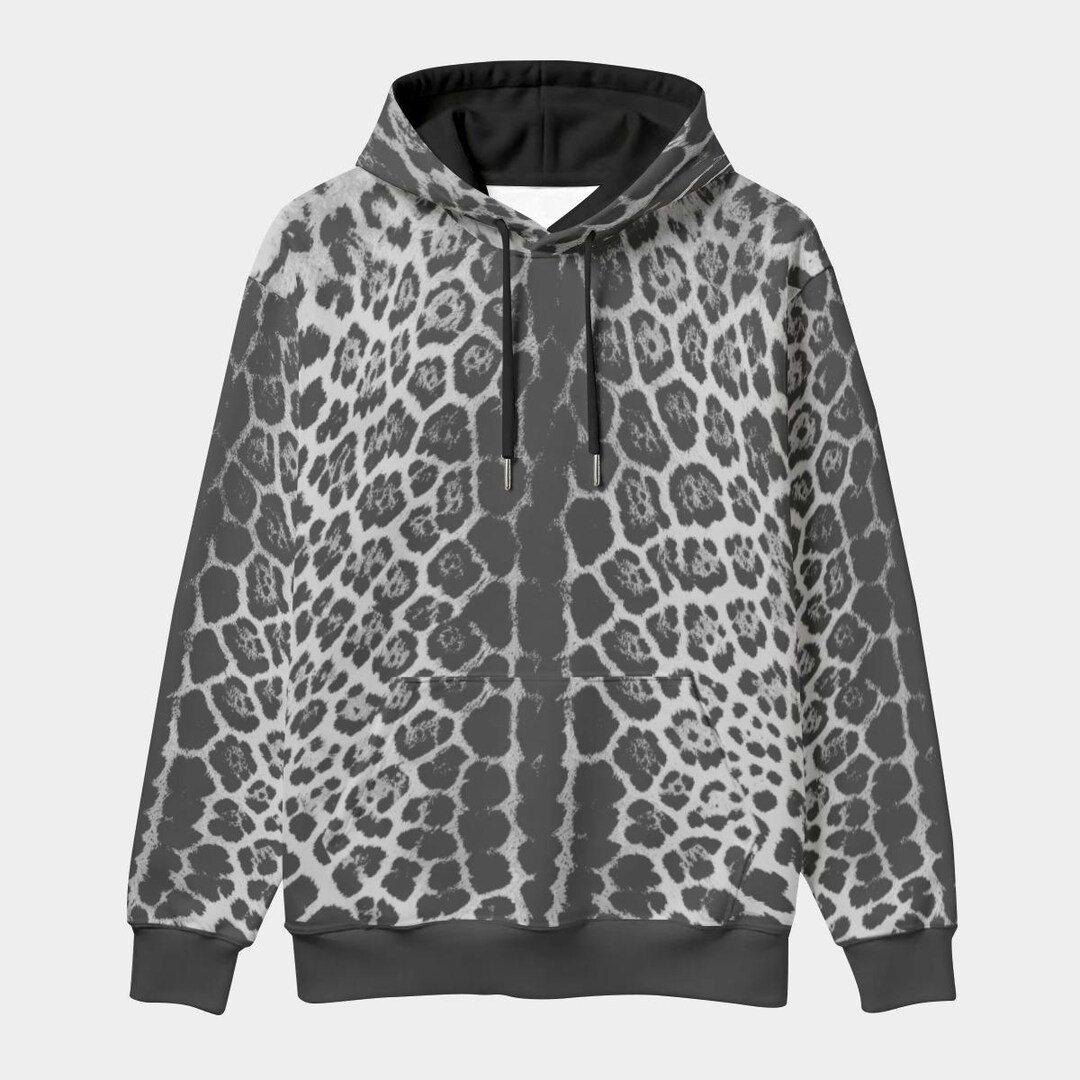 JAGUAR Grey - All Over Print Leopard Men's Lined Polyester Pull Over ...