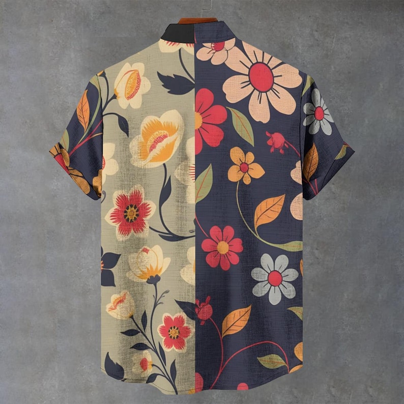 Floral Print Digital Art Party Shirt All Over Flower Print Gift for Him ...