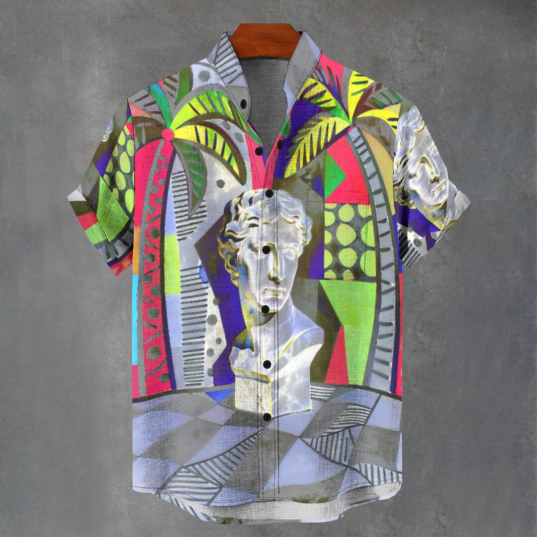 Picasso Psychedelic Painting - Artistic Digital Button Down Shirt ...