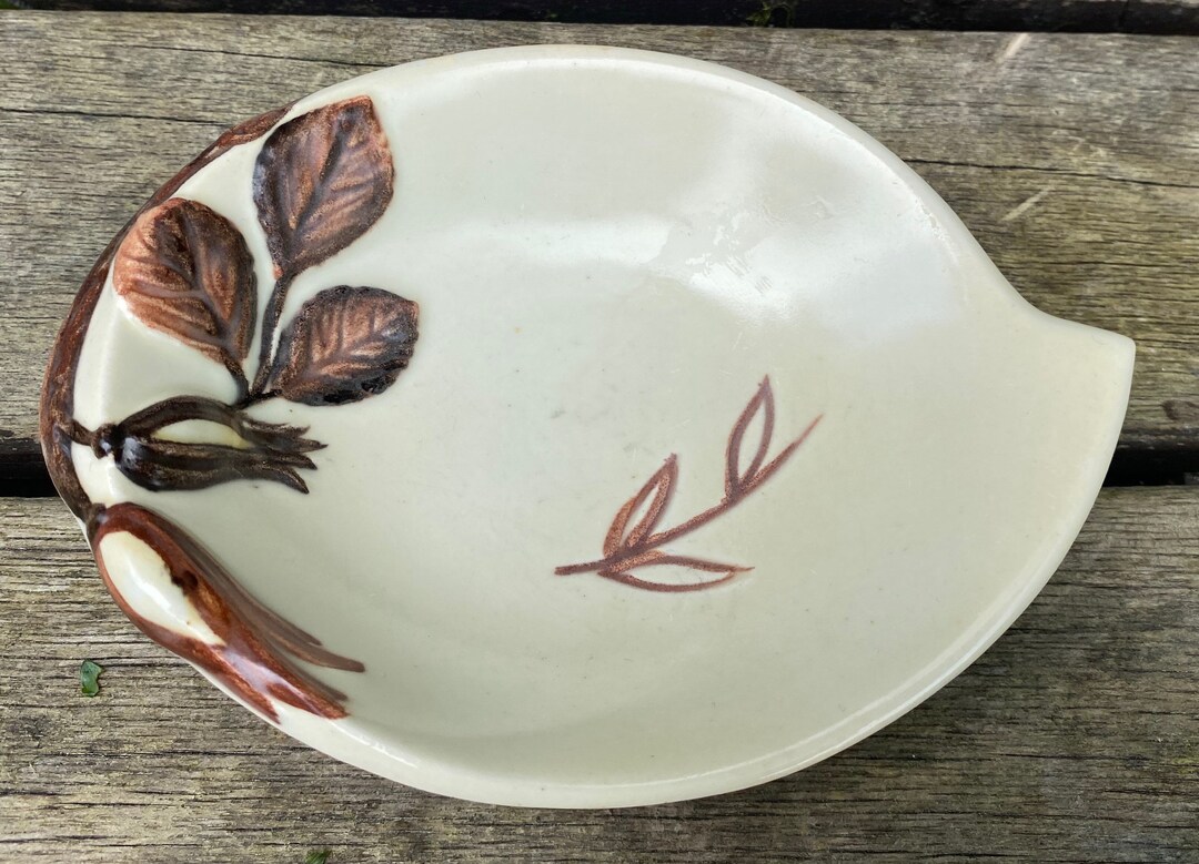Carlton Ware Australian Design Hand Painted Dish Cream Brown Leaf - Etsy