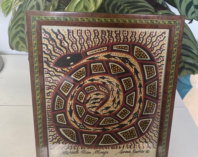 Connie Rovina Barker Aboriginal Art Serpent Snake Mitchell River Mimyu ...