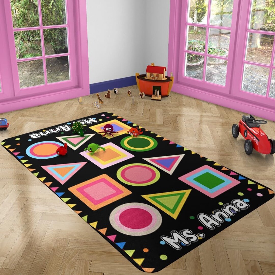 Personalized Teacher Name Rugs for Kids Room, Educational Carpet Rug ...