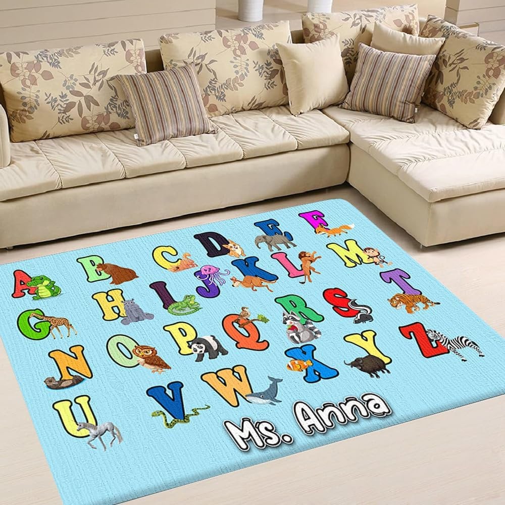 ABC Rug for Classroom Alphabet Rug Kids Rug Learning for - Etsy