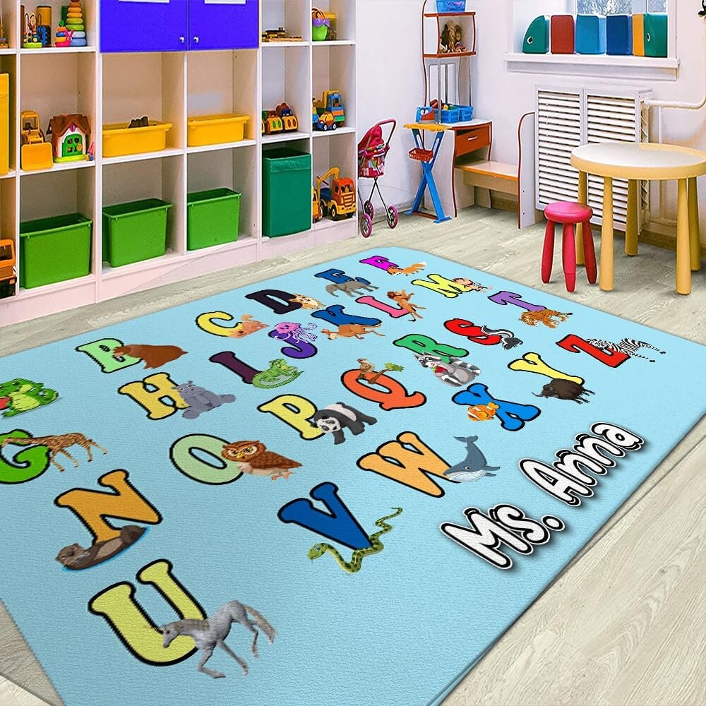 ABC Rug for Classroom Alphabet Rug Kids Rug Learning for - Etsy