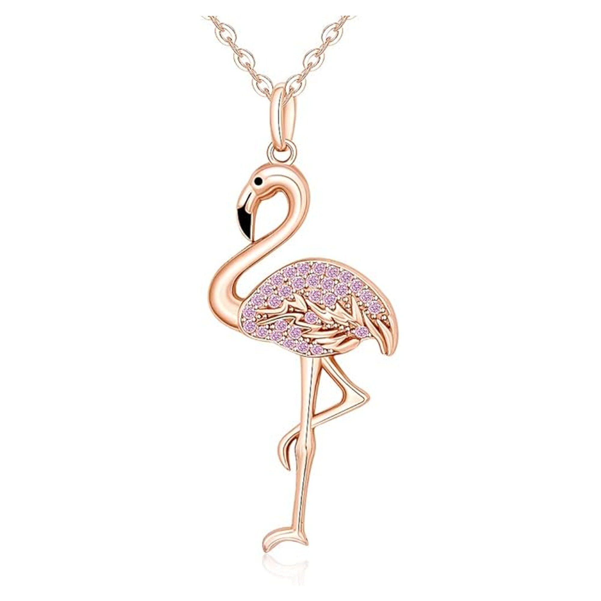 Flamingo Necklace for Women 925 Sterling Silver Cute Animal Jewelry ...