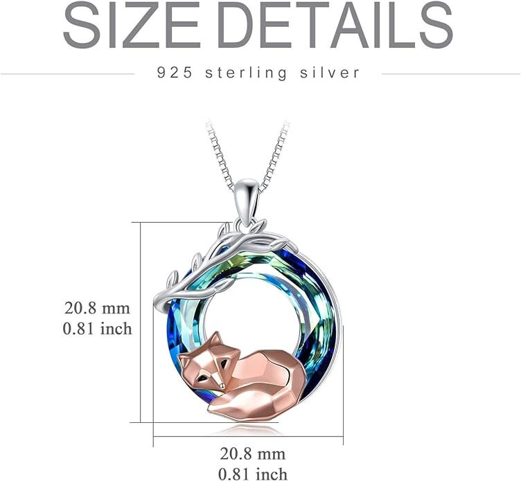 Sterling Silver Fox Necklace for Women Origami Fox Necklace Gifts for ...
