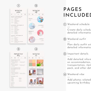Digital Birthday Weekend Itinerary Template, Birthday Invitation ...