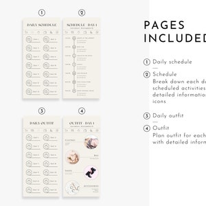 Digital Travel Itinerary Template, Vacation Planner Template ...