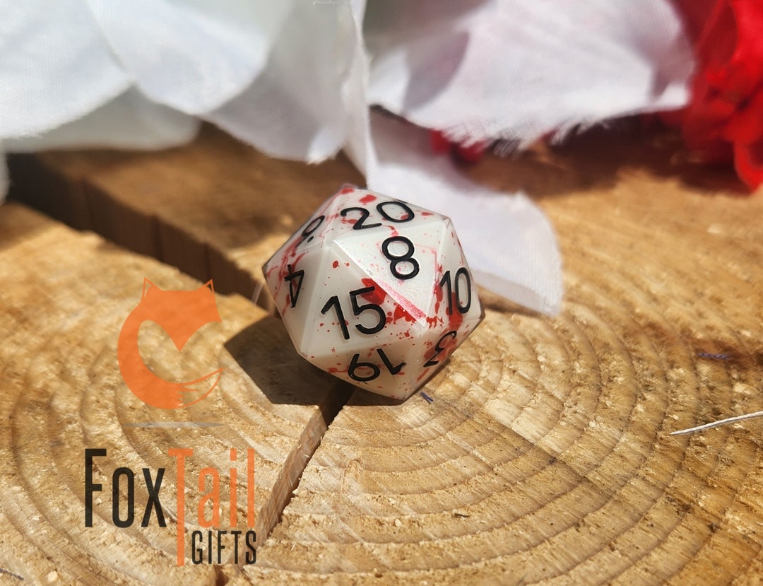 FLAWED Blood Splatter D20 Sharp Edged Die / Dice / Murder Dice - Etsy