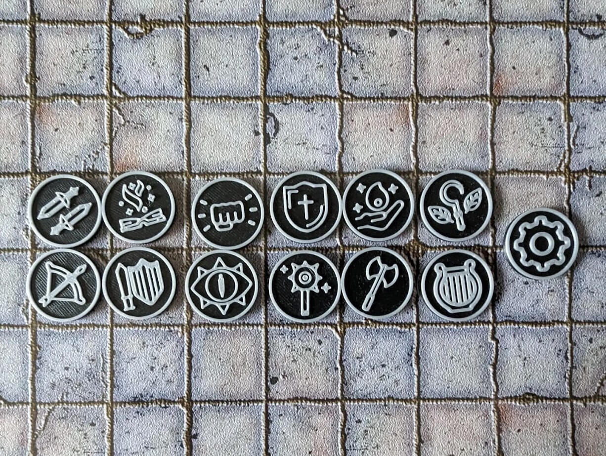 D&D Character Class Tokens Dungeons and Dragons Tokens / Dungeon Master ...