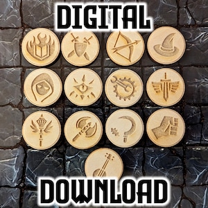Dnd Class / Character Tokens Set of 13 SVG Lightburn - Etsy