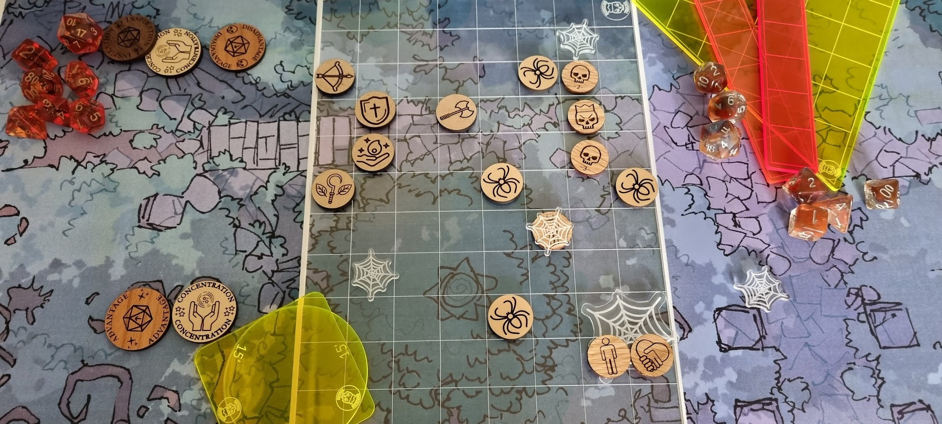 1 Inch Universal Square Grid Acrylic Map Overlay - Dungeons and Dragons ...