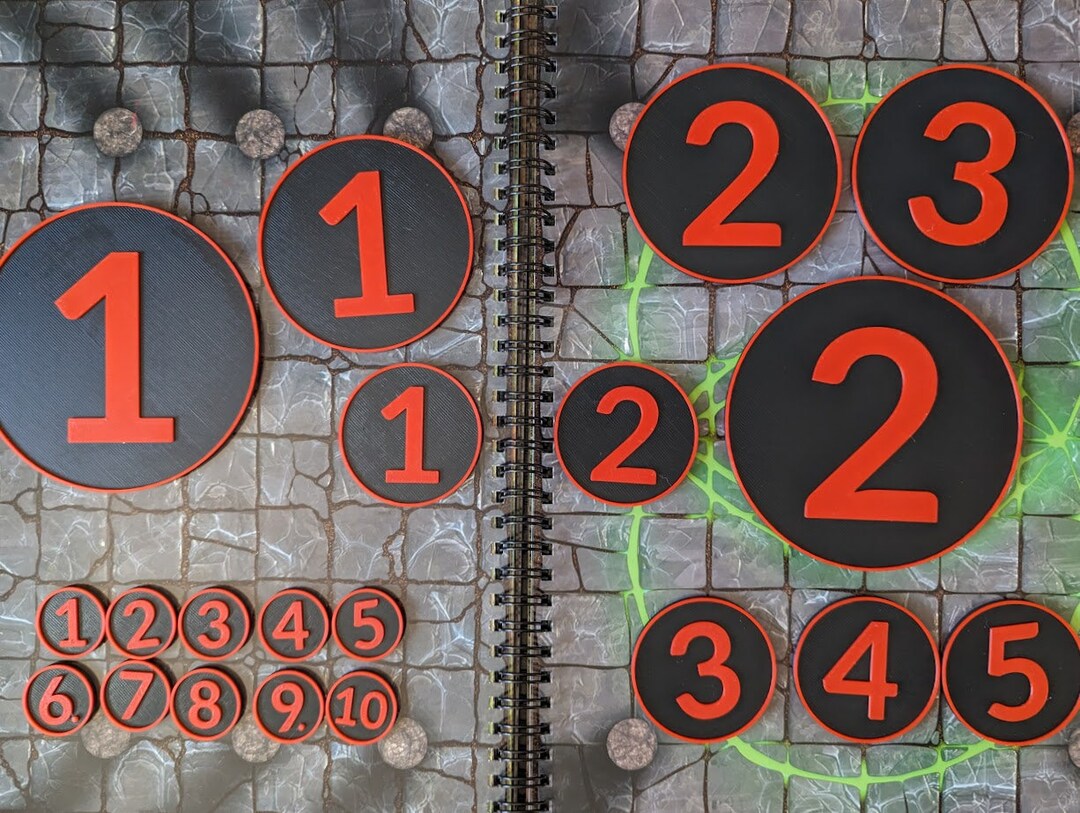 Numbered Dungeons and Dragons Monster Tokens / DND Token Set / Game ...