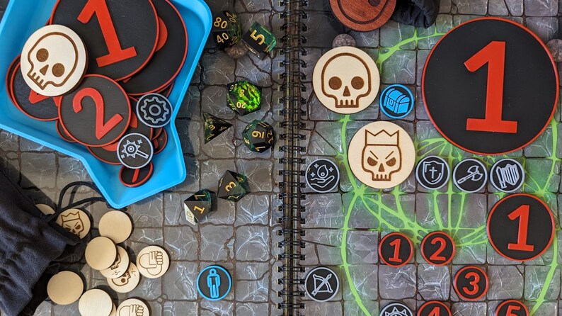 Numbered Dungeons and Dragons Monster Tokens / DND Token Set / Game ...