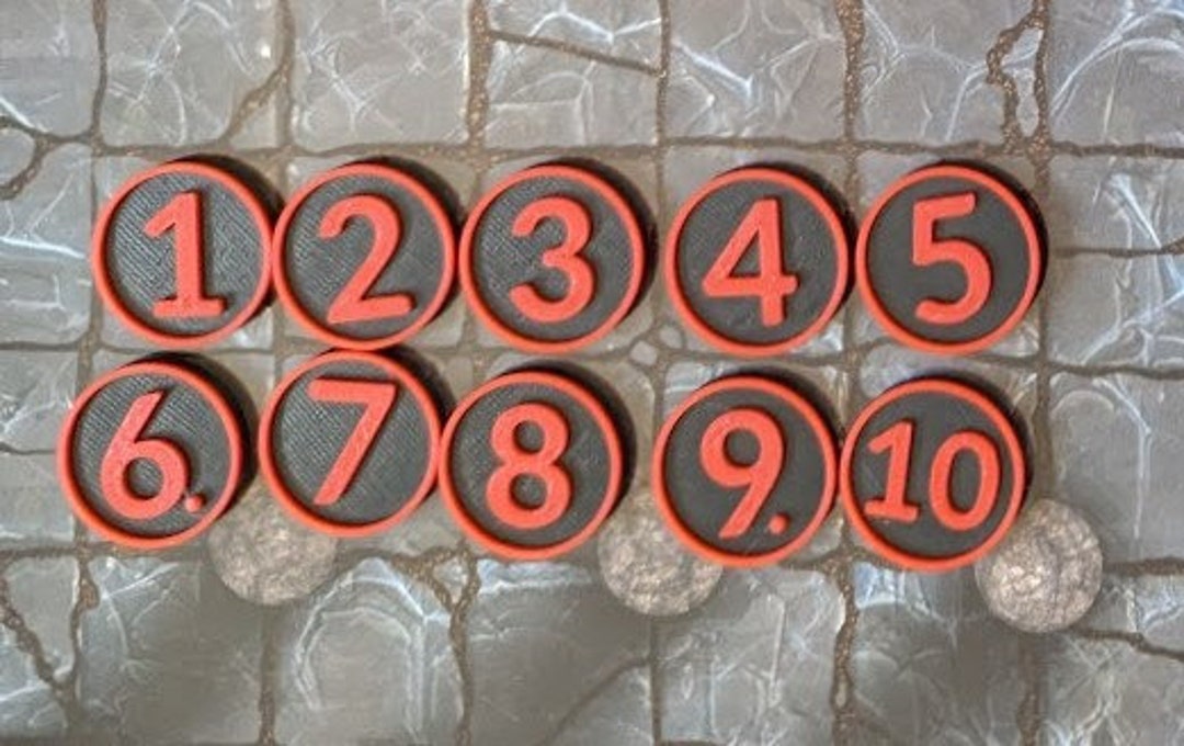 Numbered Tokens (1-10) - Dungeons and Dragons Tokens / Game Tokens ...
