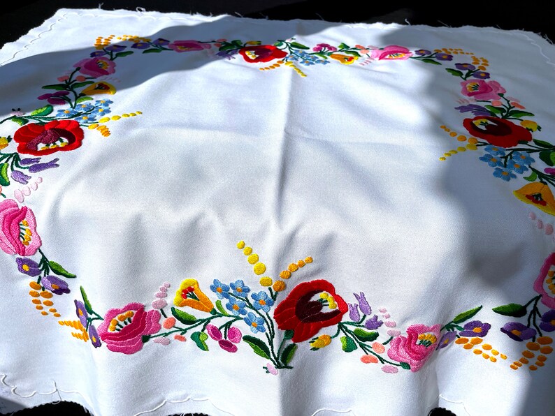 Hand EMBROIDERED Square Tablecloth With Authentic HUNGARIAN - Etsy