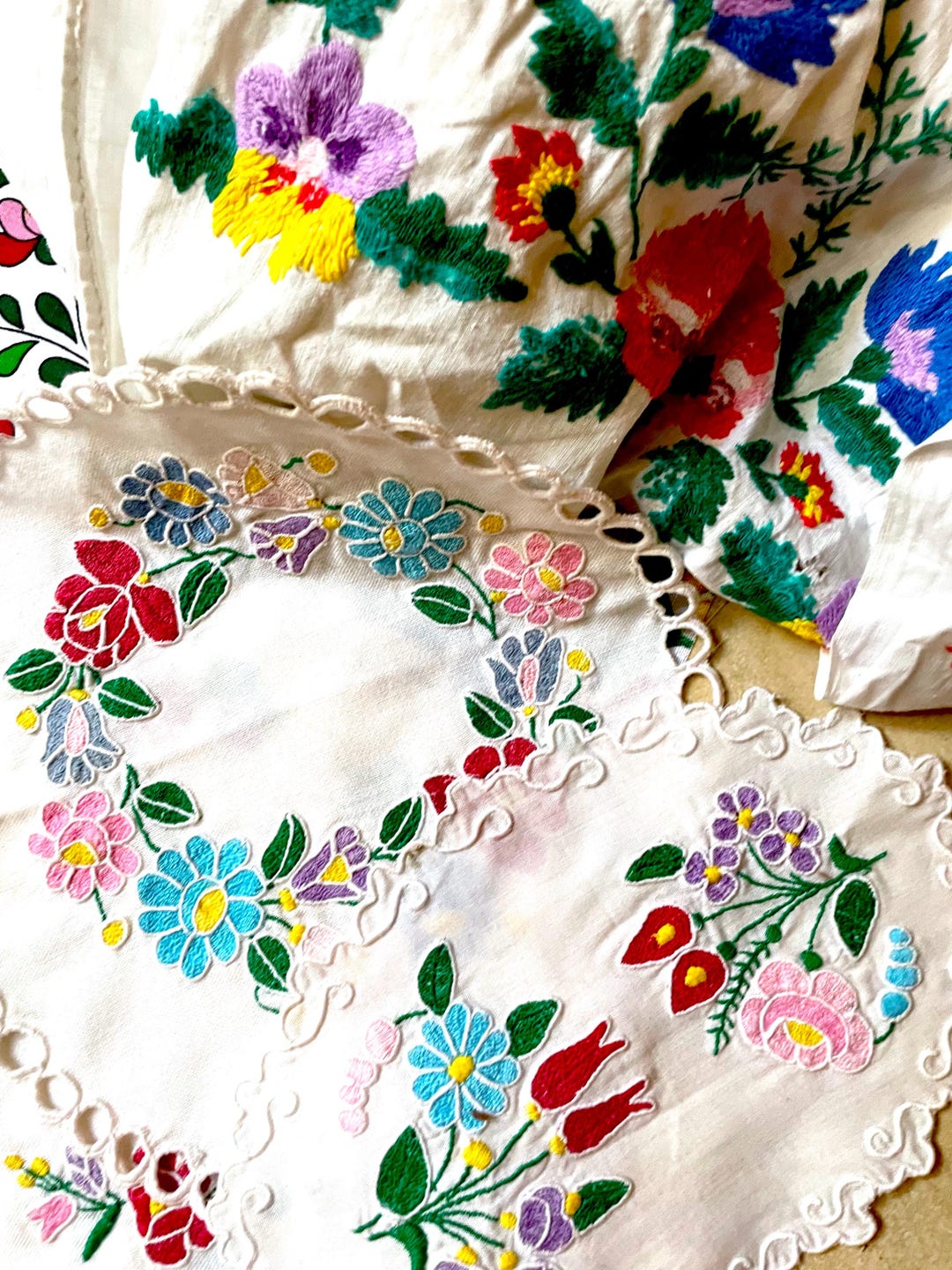 Multiple Pieces of Hungarian Floral Pattern for Handcrafts. Colorful ...