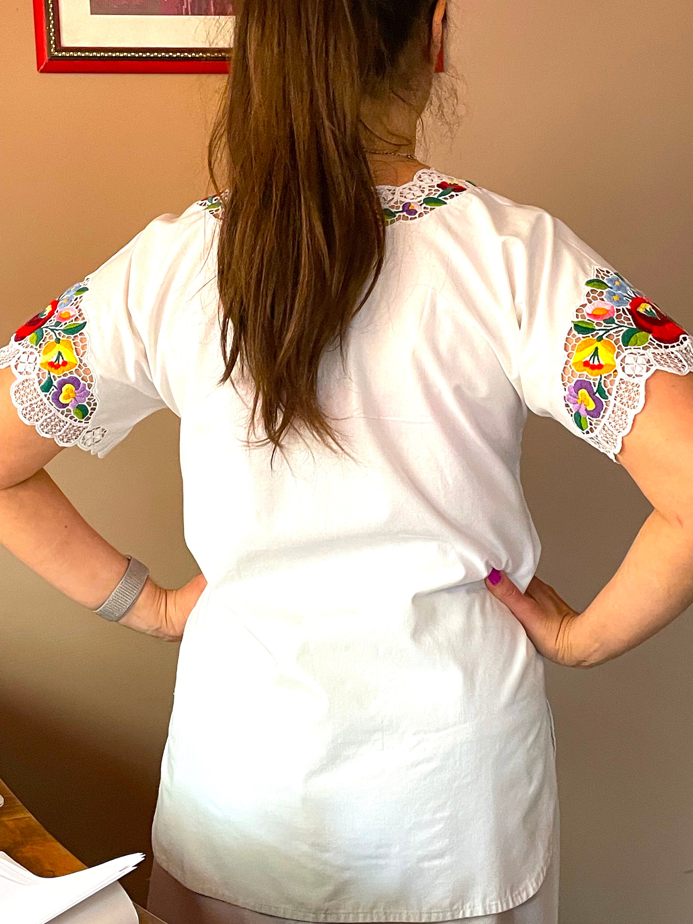 Vintage Hungarian Handmade Blouse. Colorful Hand Embroidered Outfit ...