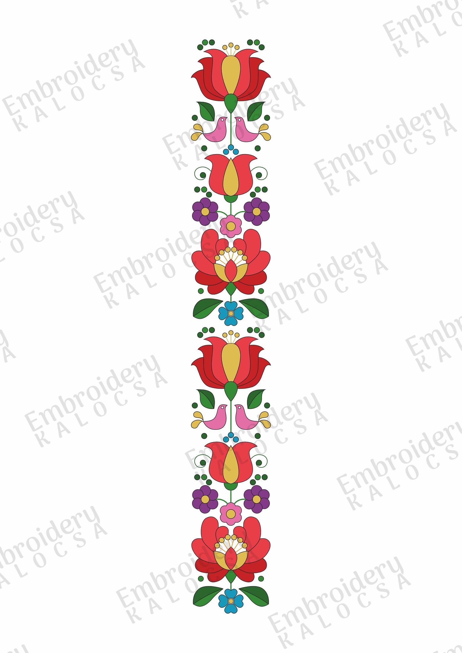 Hungarian Embroidery Design. Flowers Embroidery Pattern for Hand ...