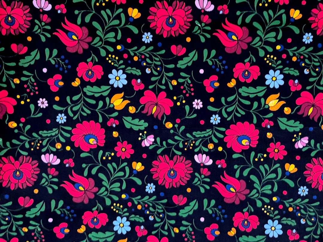 Matyo Printed Fabric. Hungarian Kalocsa Pattern Textile. - Etsy