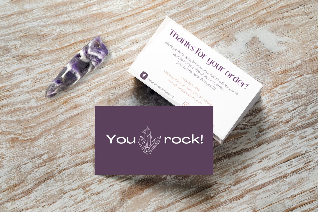 Thank You Packing Inserts | Crystal Small Business Cards | Thank You ...