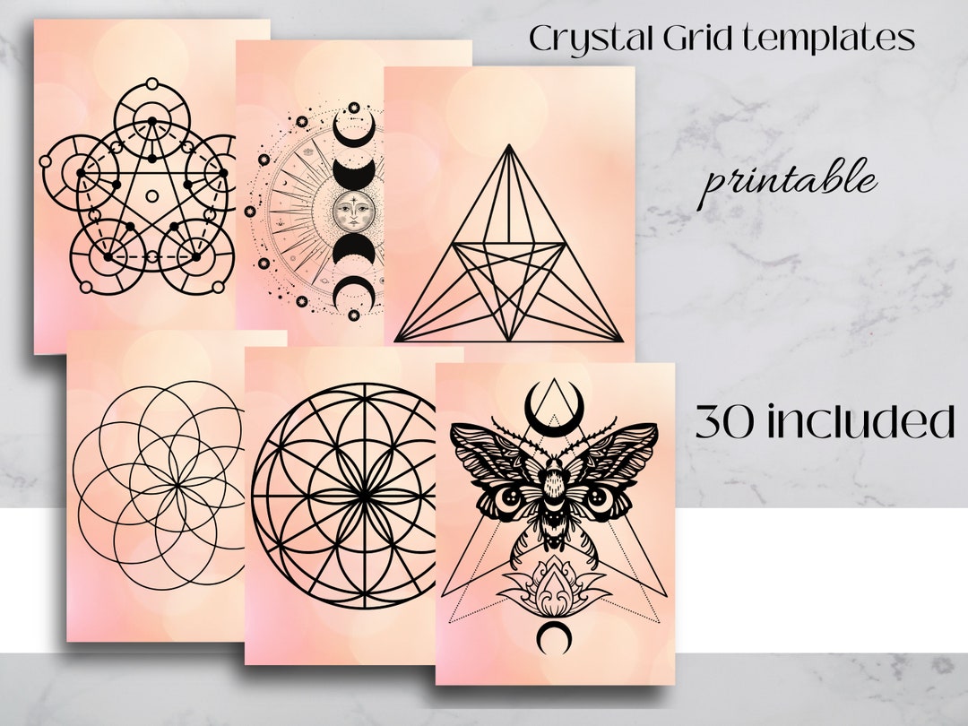 30 Printable Crystal Grid Templates | Sacred Geometry, Astrology ...