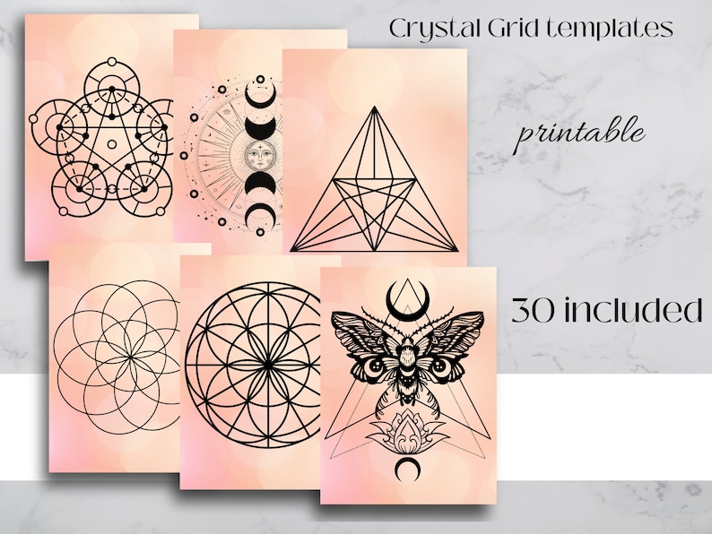 30 Printable Crystal Grid Templates | Sacred Geometry, Astrology ...