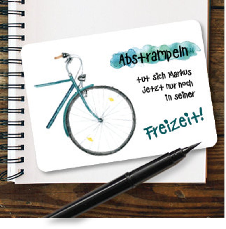 Retirement Card With Bicycle I Personalizable Postcard I Retirement ...