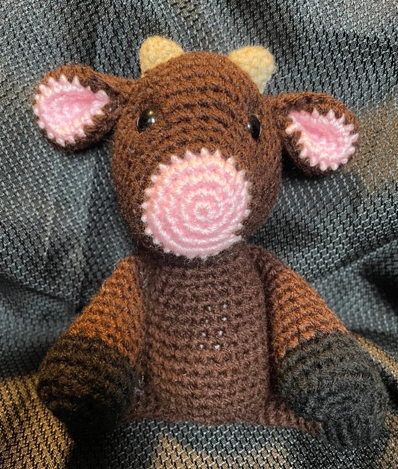 Crochet Handmade Small Stuffed Cow. - Etsy