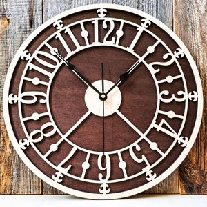 LOFT, INDUSTRIAL Wall Clock, Large, Wooden Clock, Wall Decor for ...