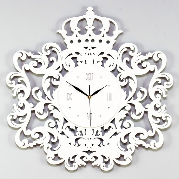 CROWN Vintage Wall Clock VICTORIAN Designwooden Clock for | Etsy